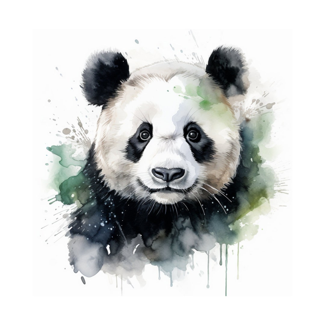 Aquarelle Panda Print, Panda Watercolor Wall Decor, Printable, Digital ...