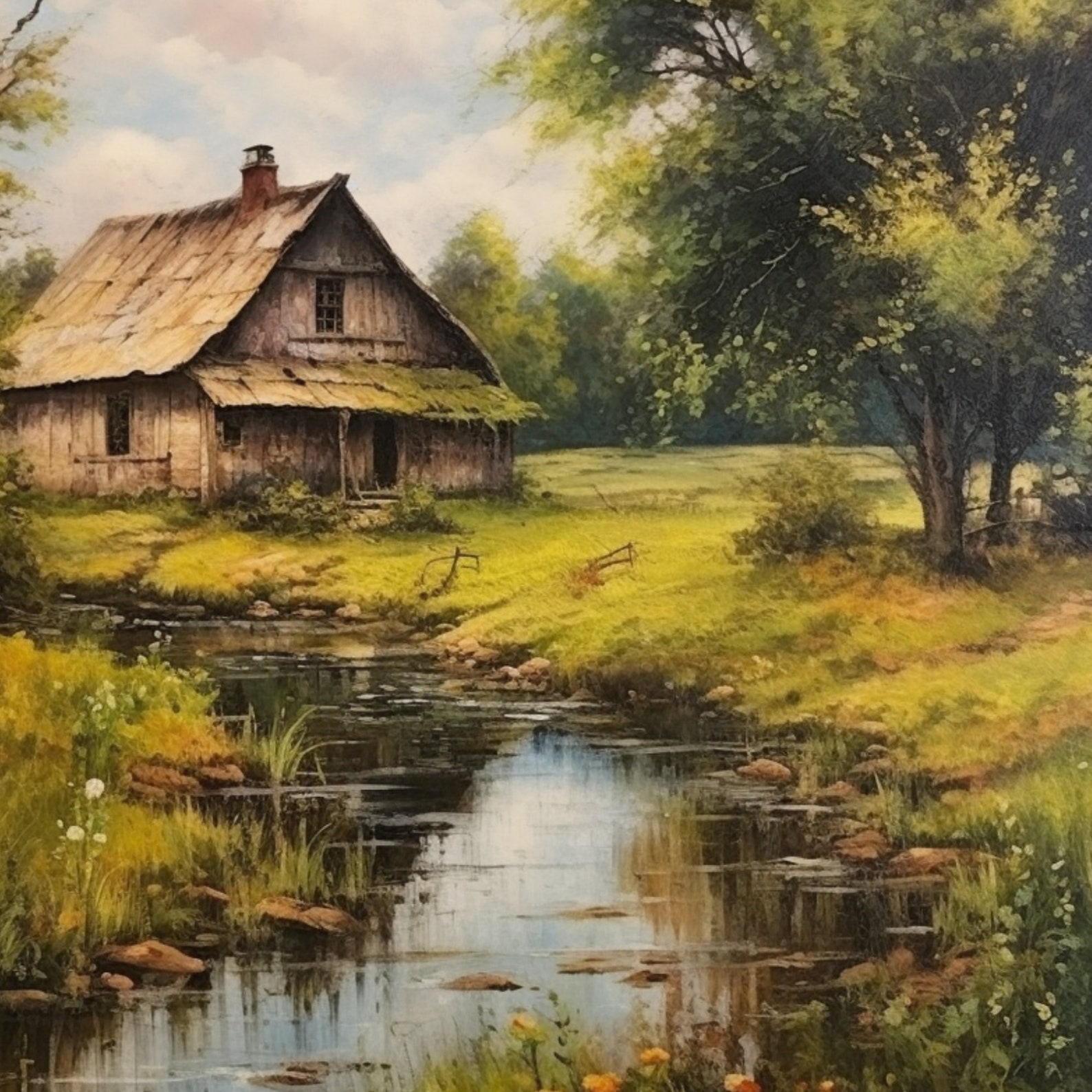 Vintagelandscape Landscape Painting Printable Wall Art, Digital ...