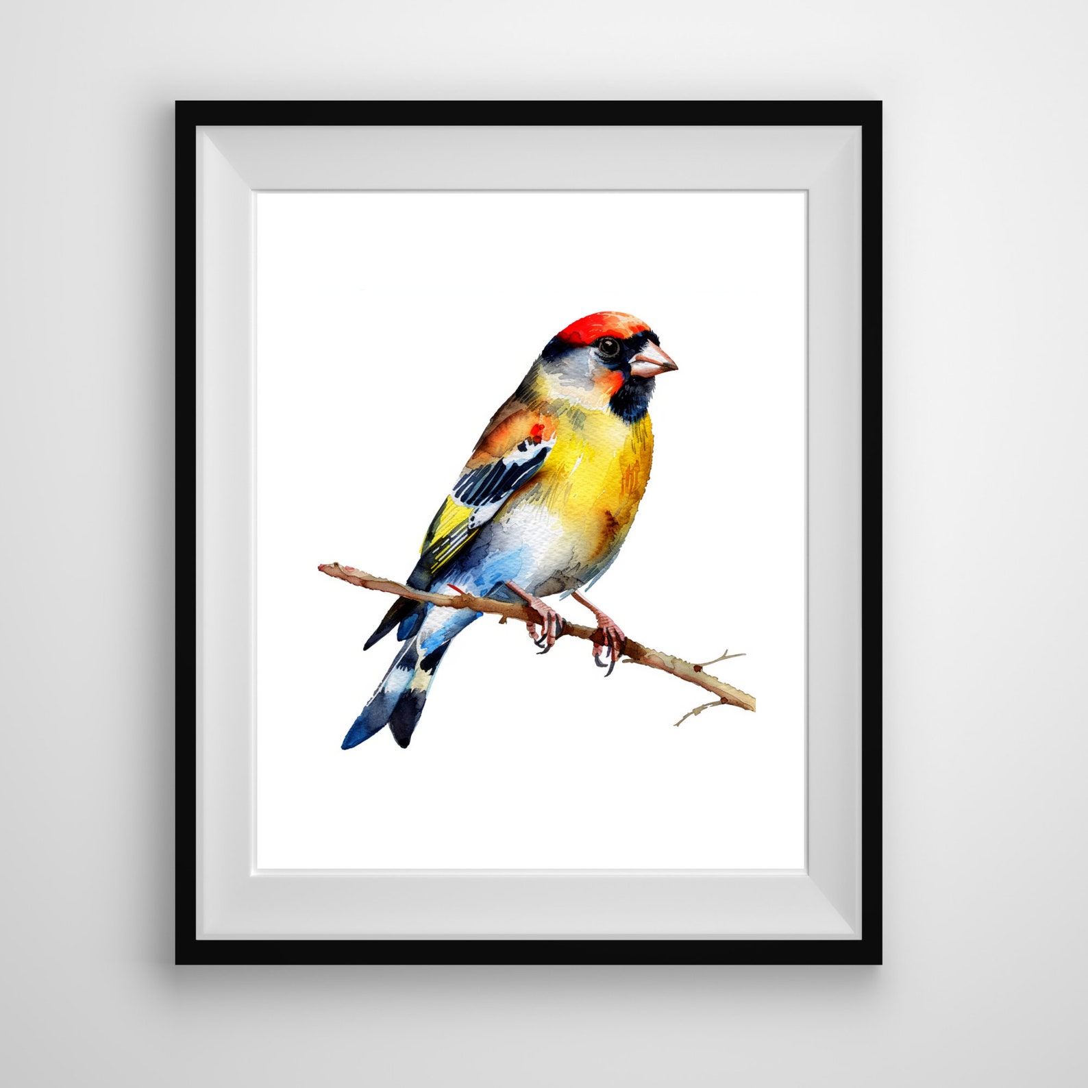 Goldfinch Watercolor Painting Printable Wall Art, Digital Download ...