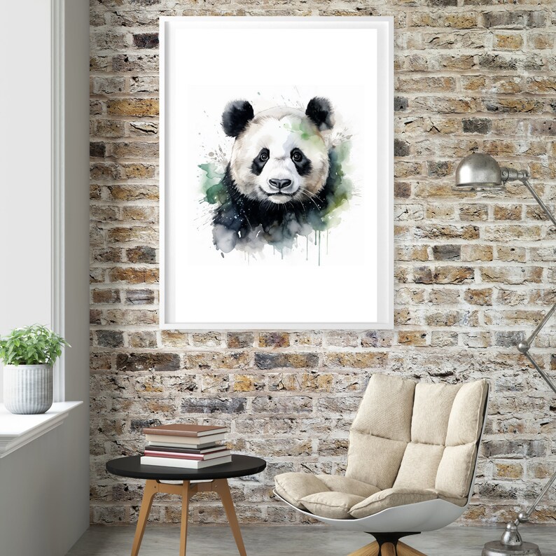 Aquarelle Panda Print, Panda Watercolor Wall Decor, Printable, Digital ...