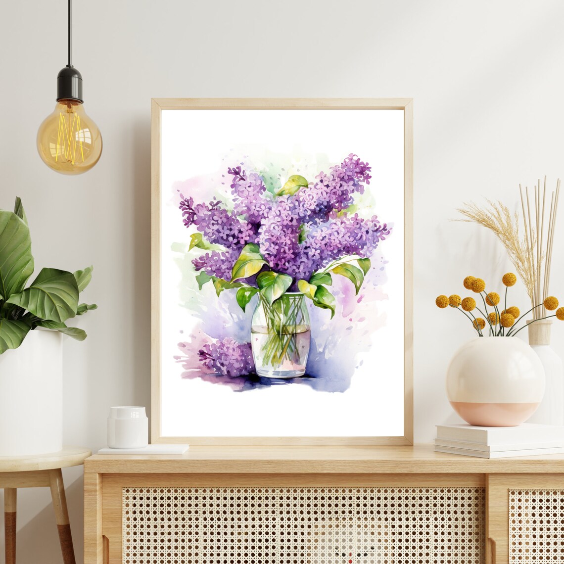 Lilac Watercolor Painting Printable Wall Art, Lilac Clipart, Lilac ...