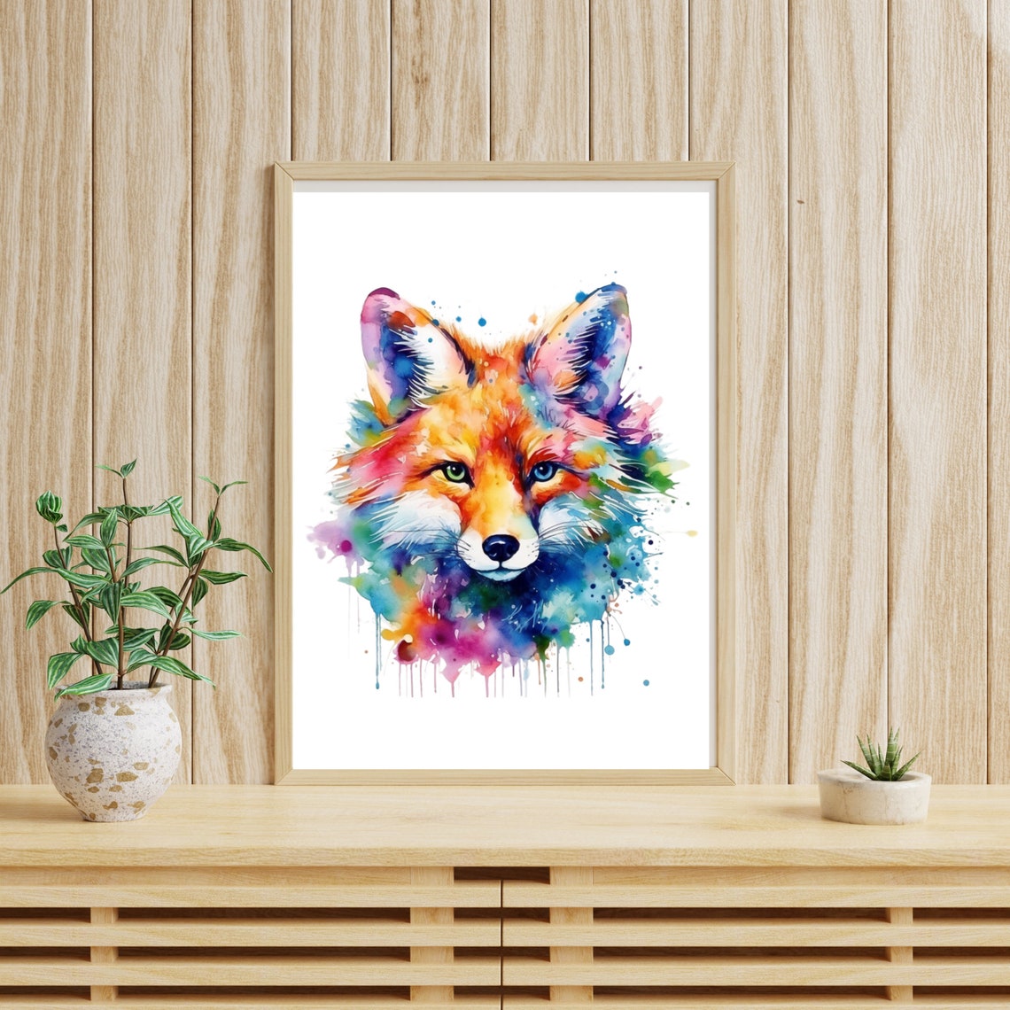 Fox Watercolor Painting, Alcohol Ink,fox Printable Wall Art, Nursery ...