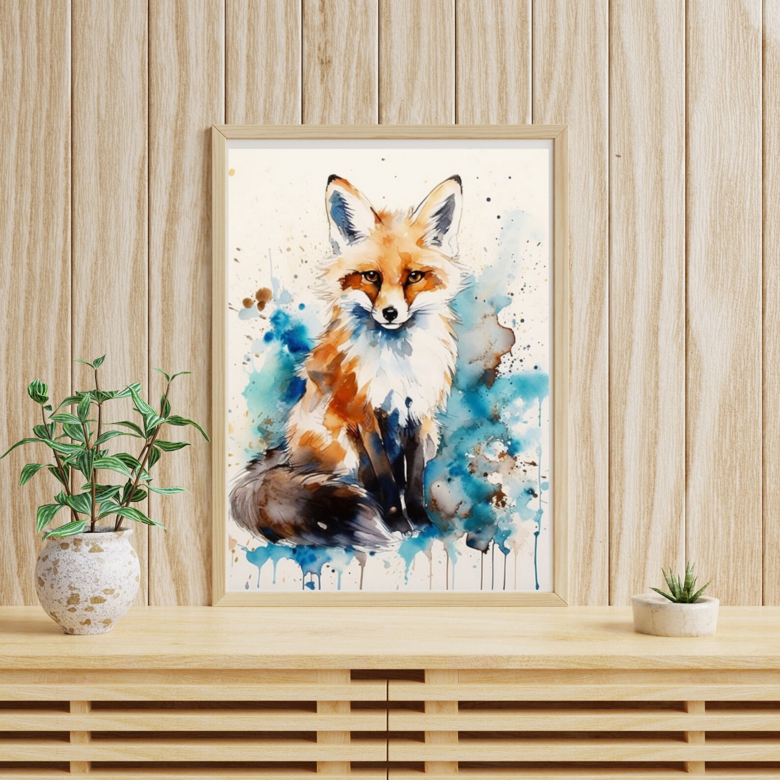 Fox Watercolor Painting Printable Wall Art, Nursery Wall Decor, Kids ...