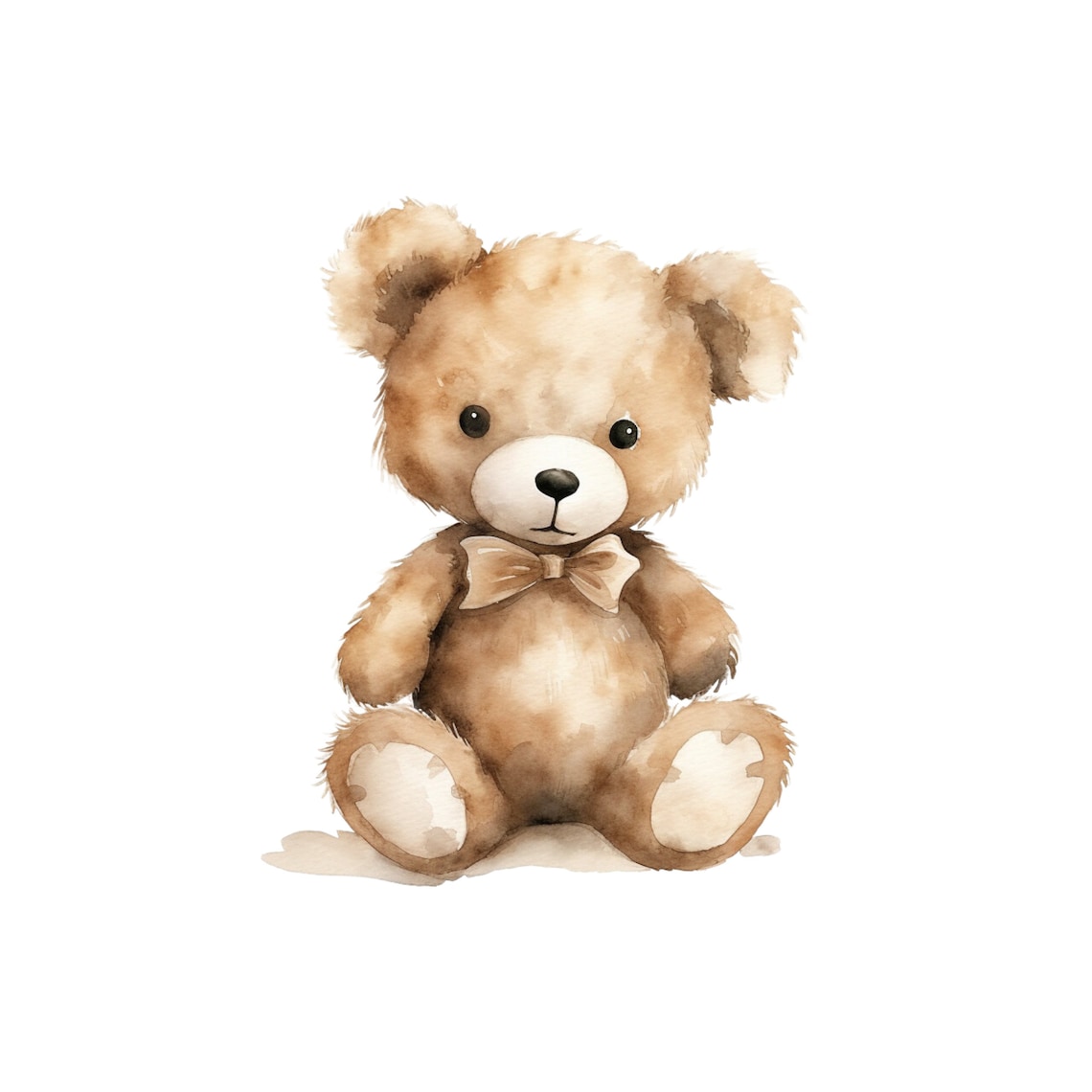 4 Teddy Bear Digital Cliparts, 4 Digital Clipart Bundle, Watercolor ...