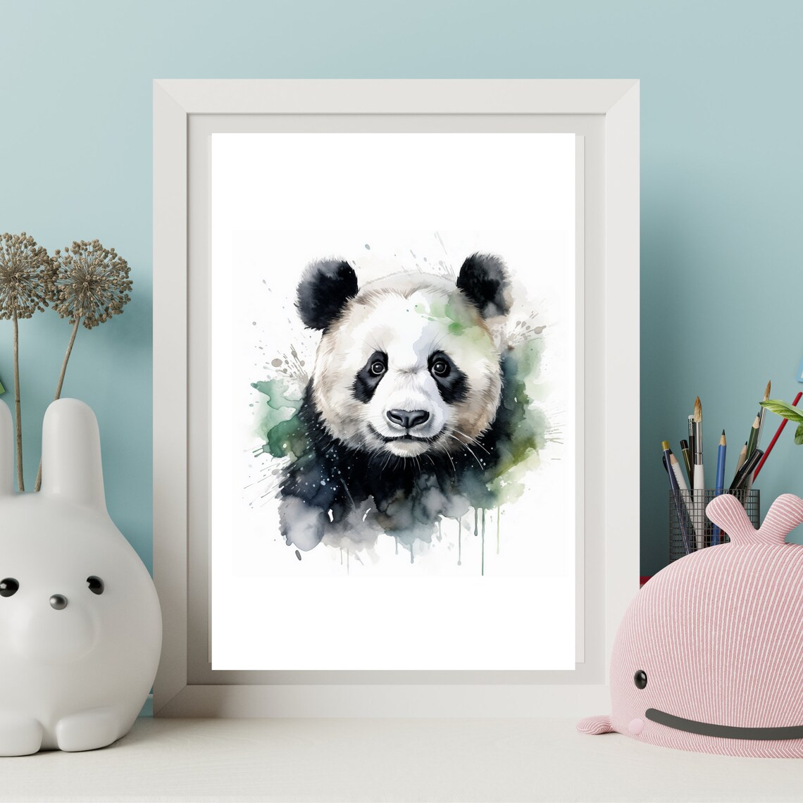 Aquarelle Panda Print, Panda Watercolor Wall Decor, Printable, Digital ...