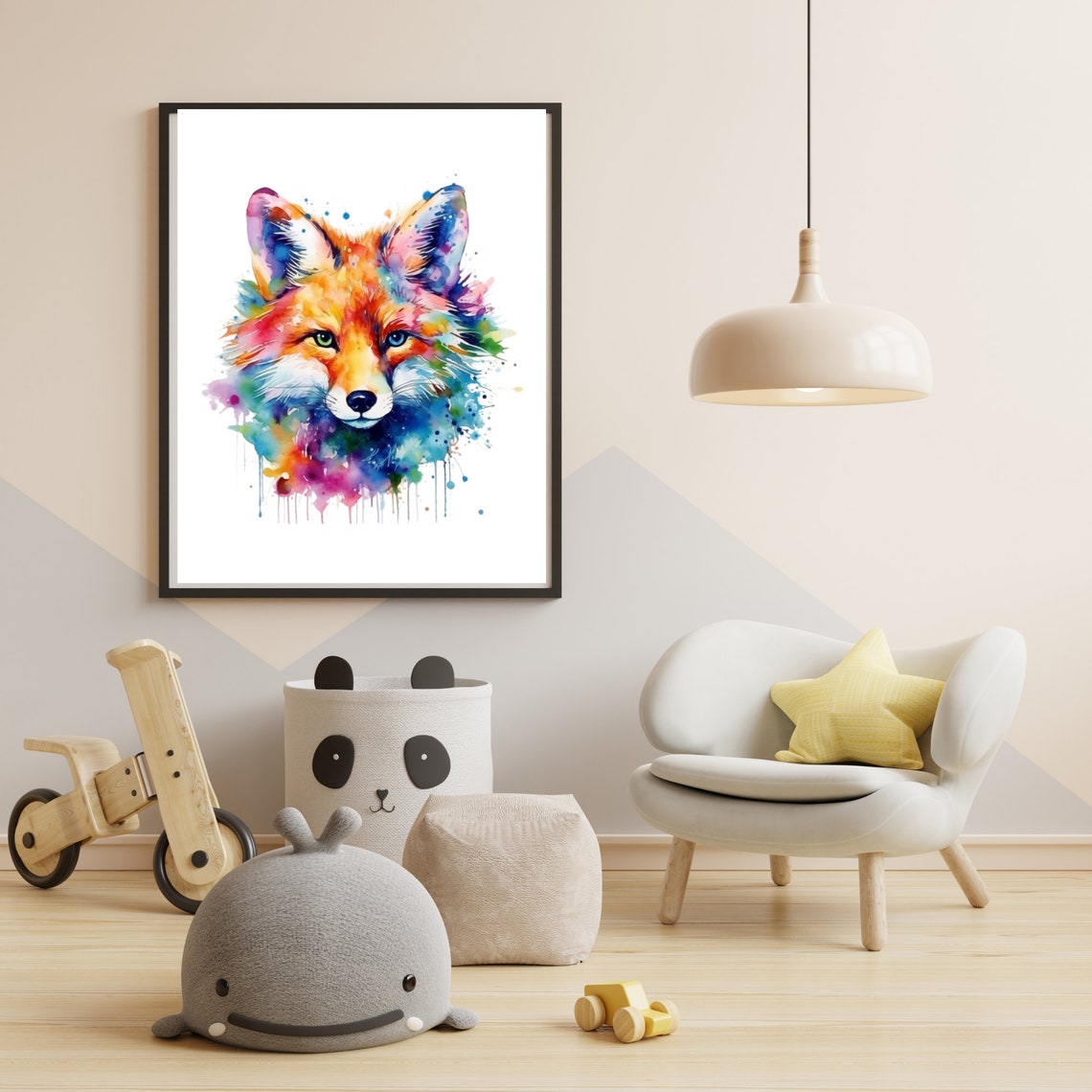 Fox Watercolor Painting, Alcohol Ink,fox Printable Wall Art, Nursery ...