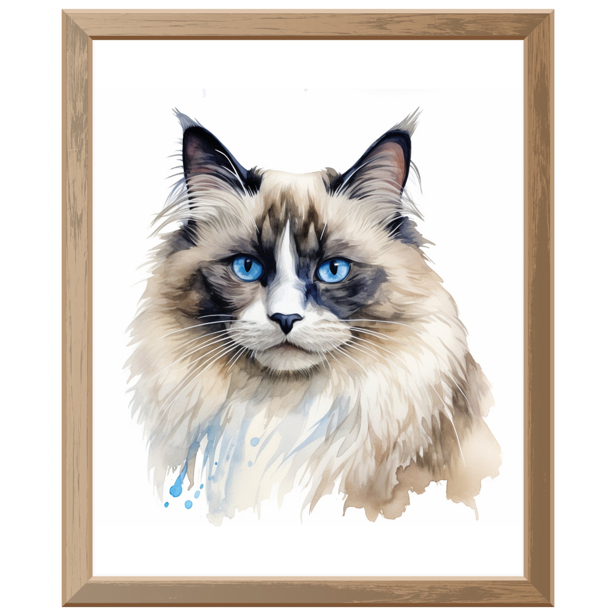 Ragdoll Cat Watercolor Painting Printable Wall Art, Cat Print, Ragdoll ...