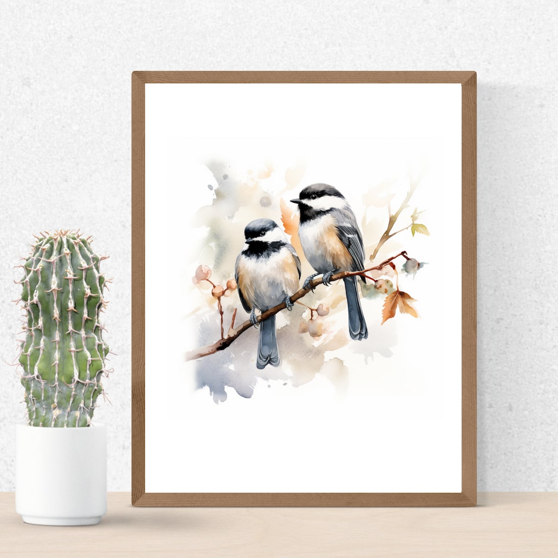 Chickadee Bird Watercolor Painting, Chickadee Printable Wall Art ...