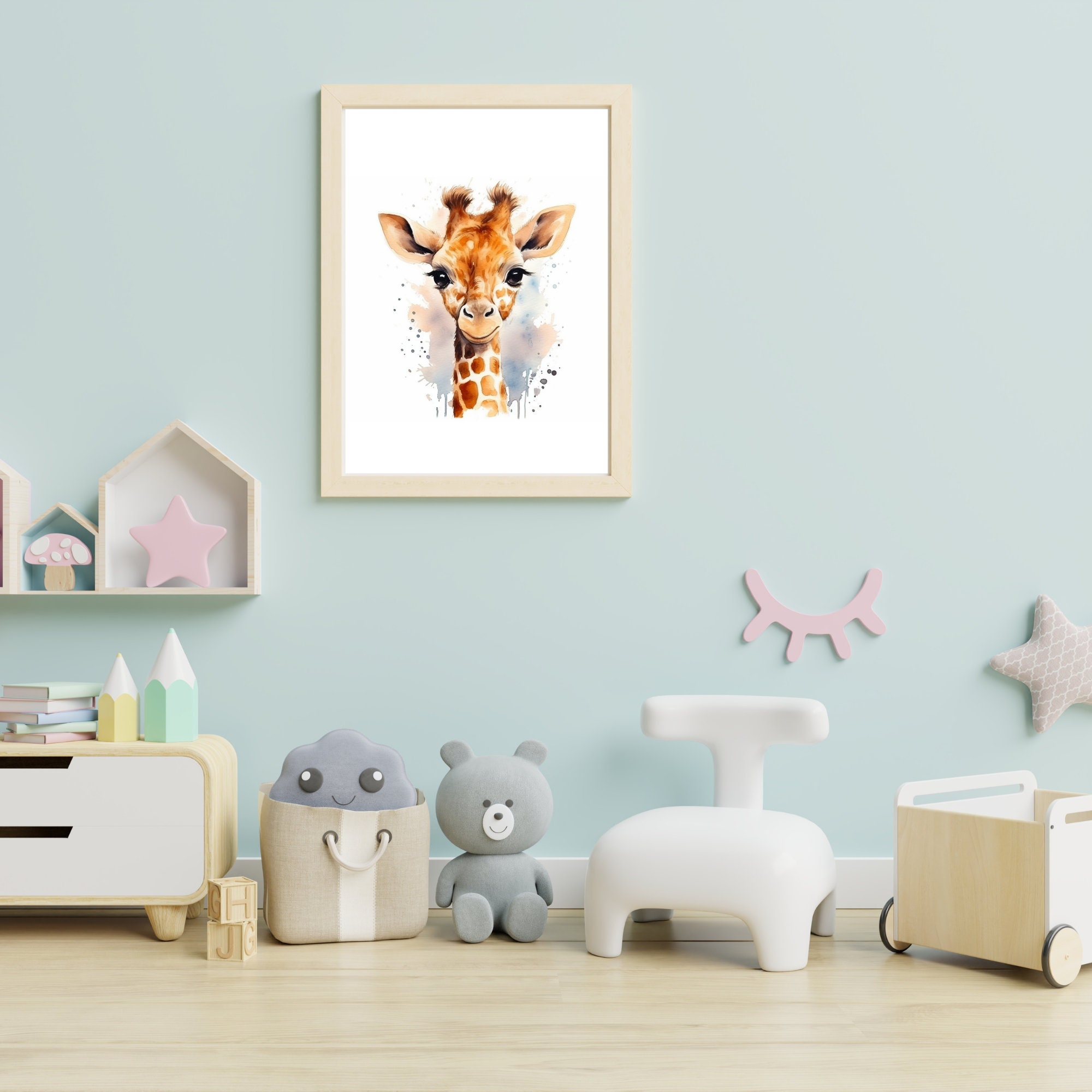 Baby Giraffe Wall Art , Baby Giraffe Wall Decor, Baby Giraffe Printable ...