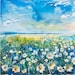 4 Digital Daisy Field Landscape Painting Printable Wall Art, Floral ...