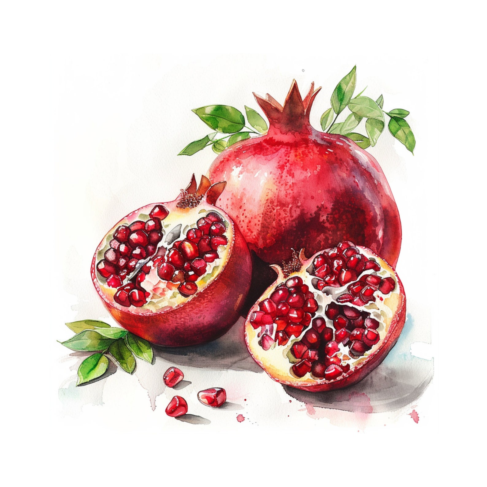 Pomegranate Watercolor Painting Printable Wall Art, Kitchen Wall Decor ...