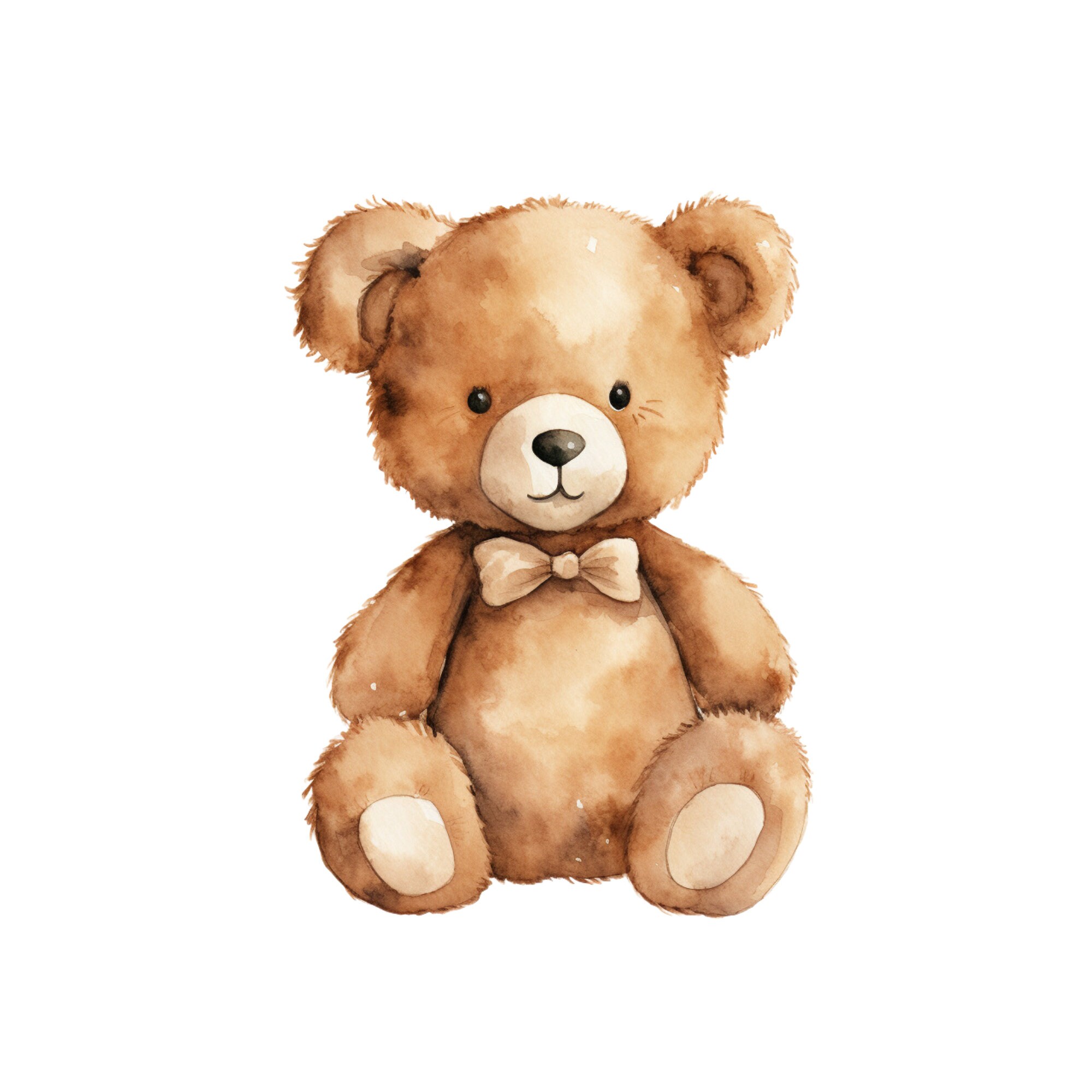 4 Teddy Bear Digital Cliparts, 4 Digital Clipart Bundle, Watercolor ...