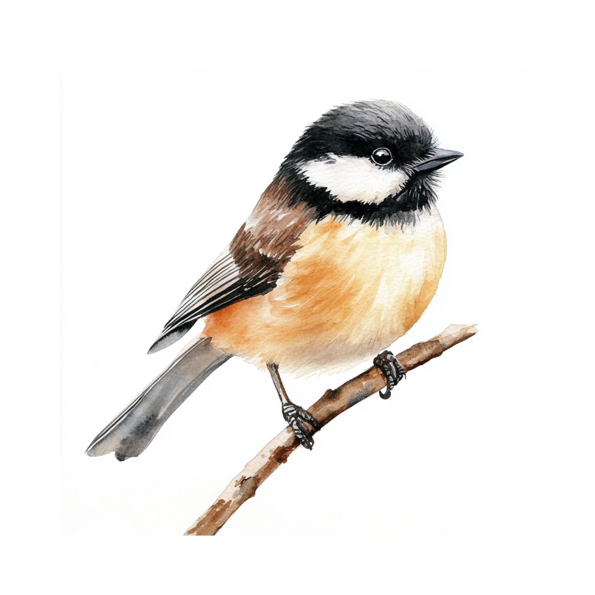 5 Clipart of Chickadee Birds, 5 Digital Clipart Bundle, Printable Wall ...