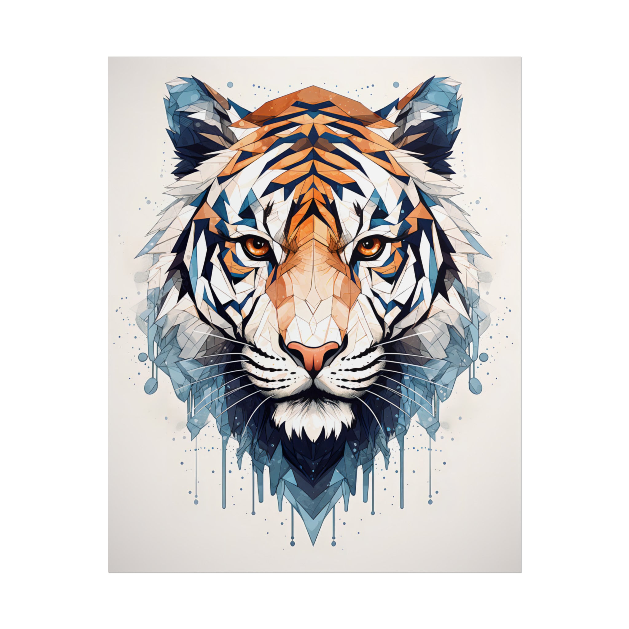 Tiger Wall Art for Living Room Tiger Painting Geometric Art Tiger Art ...