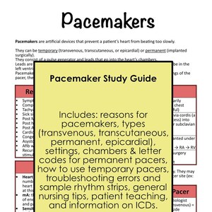 Pacemaker Study Guide - Etsy