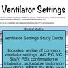 Ventilator Settings Study Guide - Etsy
