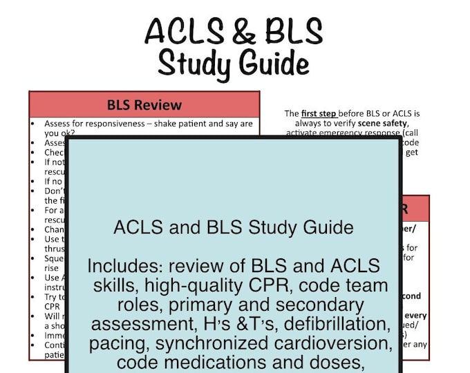 ACLS Notes - Etsy