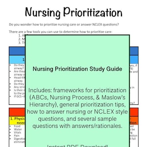 Nursing Prioritization Study Guide & Test Taking Tips - Etsy