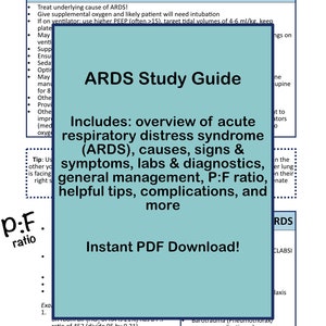 Acute Respiratory Distress Syndrome (ARDS) Study Guide - Etsy