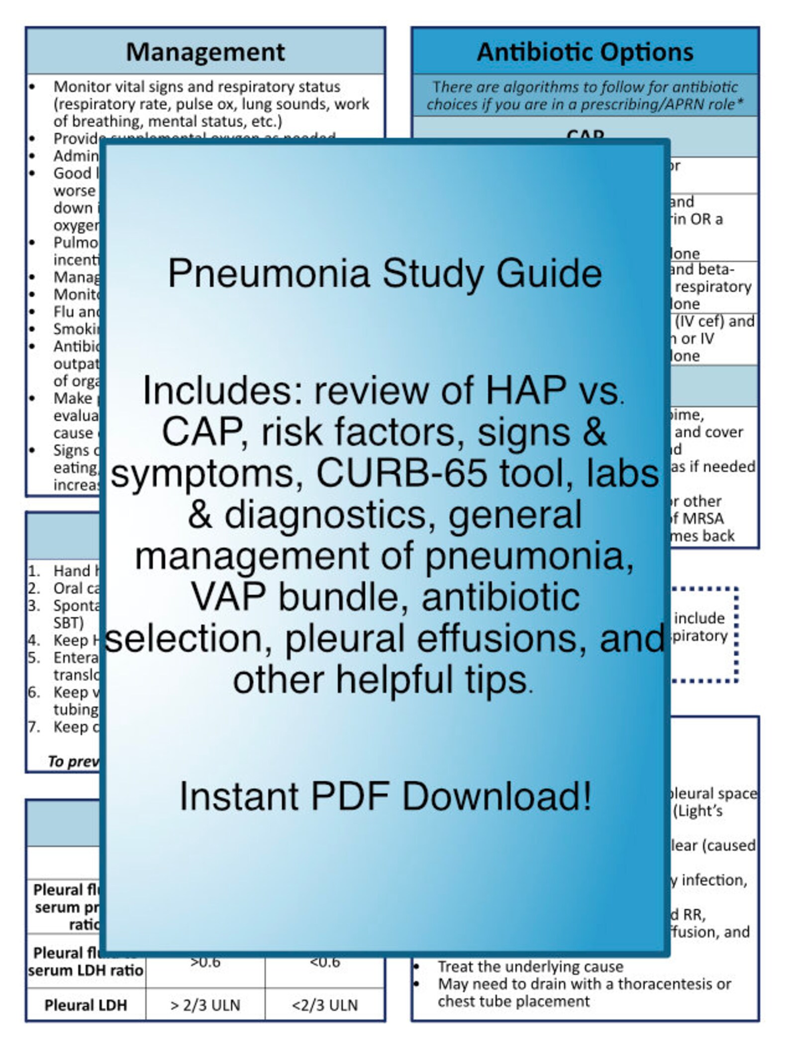 Pneumonia Study Guide - Etsy