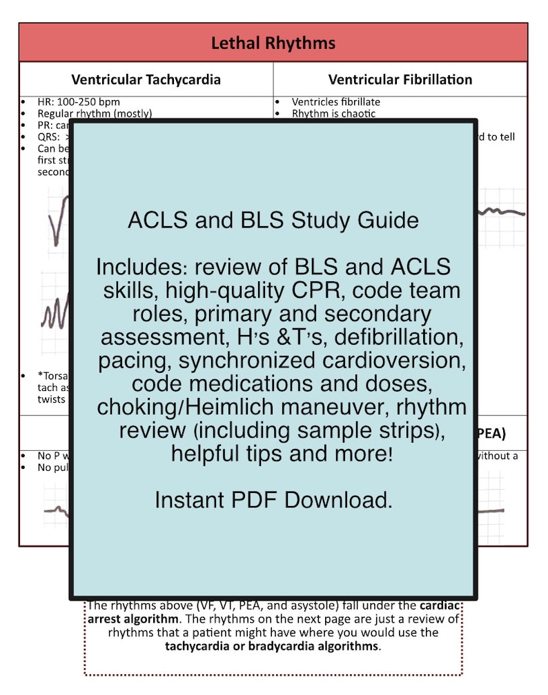 ACLS & BLS Study Guide - Etsy