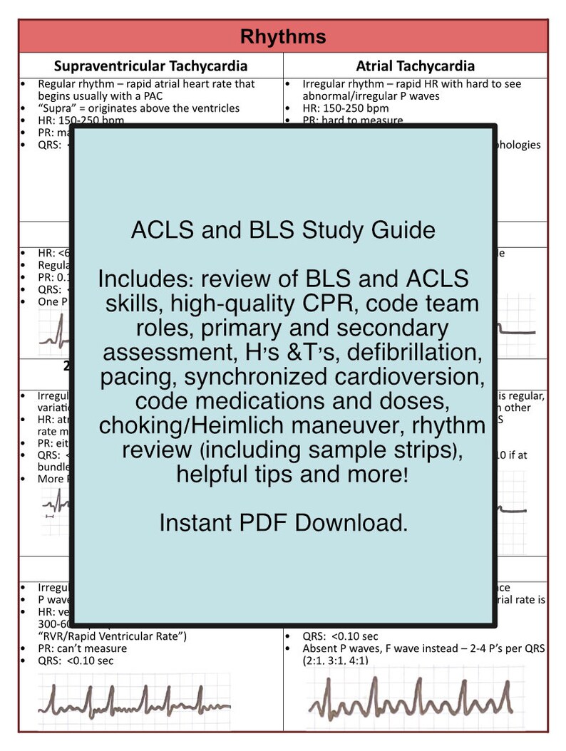 ACLS & BLS Study Guide - Etsy