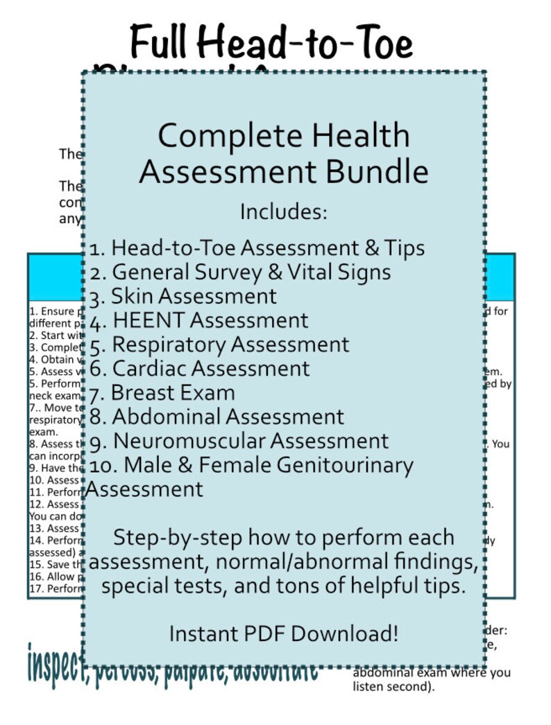 Complete Health Assessment Bundle - Etsy