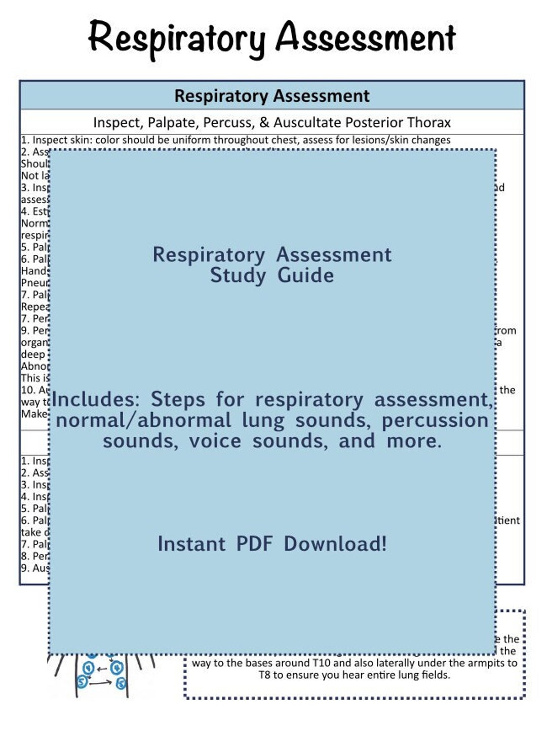Respiratory Assessment Study Guide - Etsy