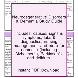 Neurodegenerative Diseases & Dementia Study Guide - Etsy