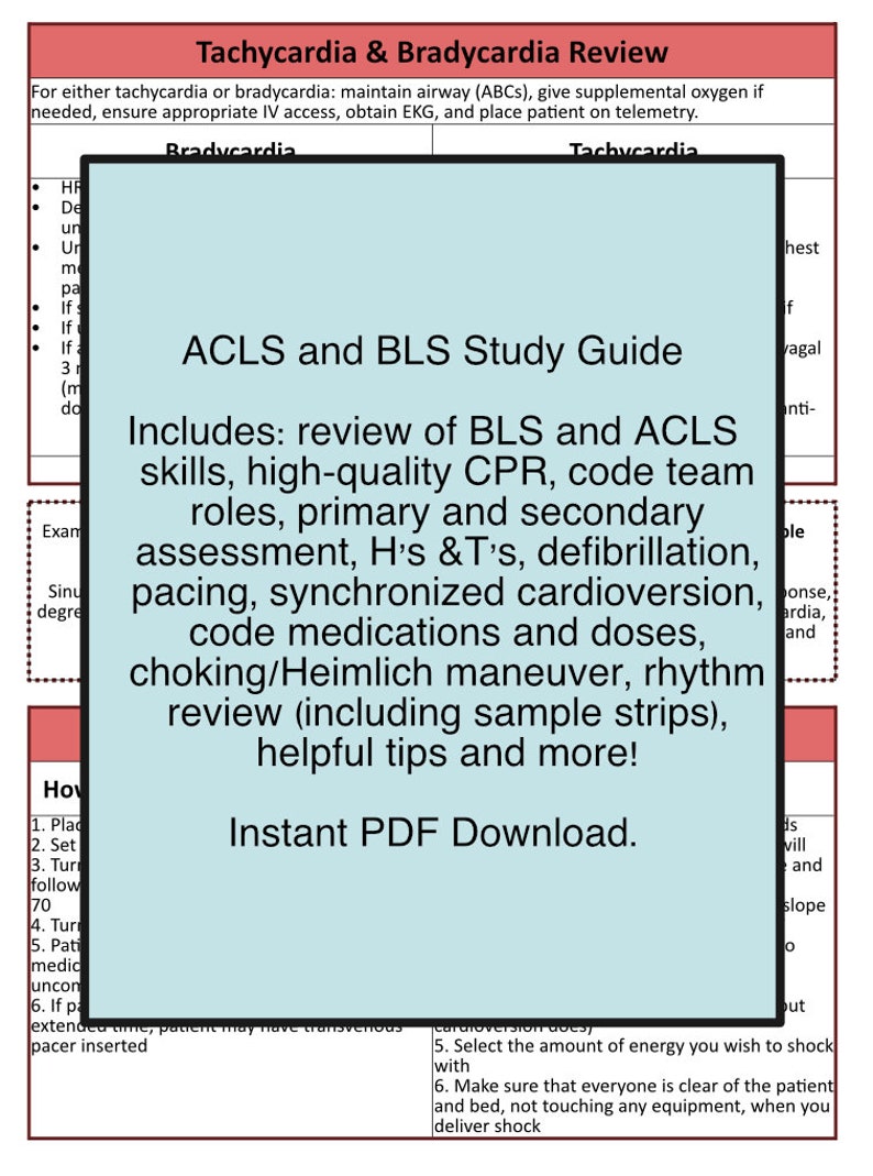 ACLS & BLS Study Guide - Etsy