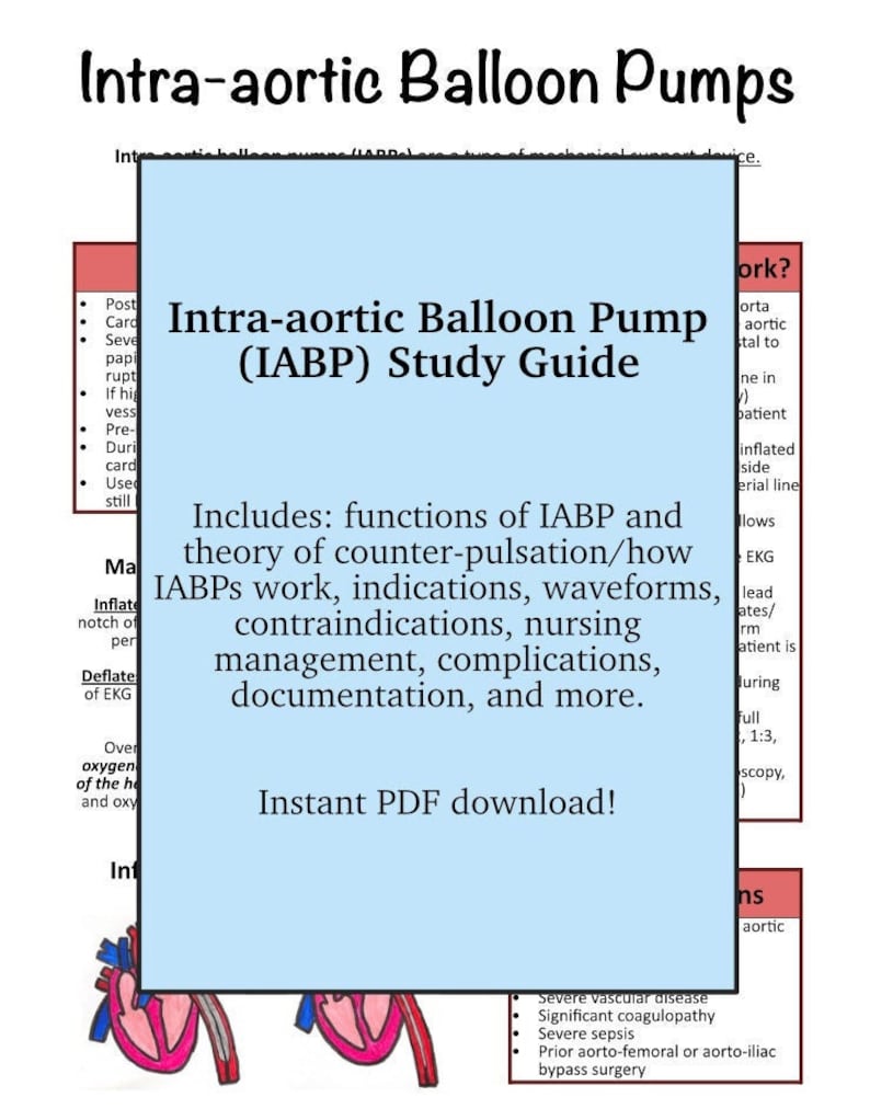 Intra-aortic Balloon Pump (IABP) Study Guide - Etsy