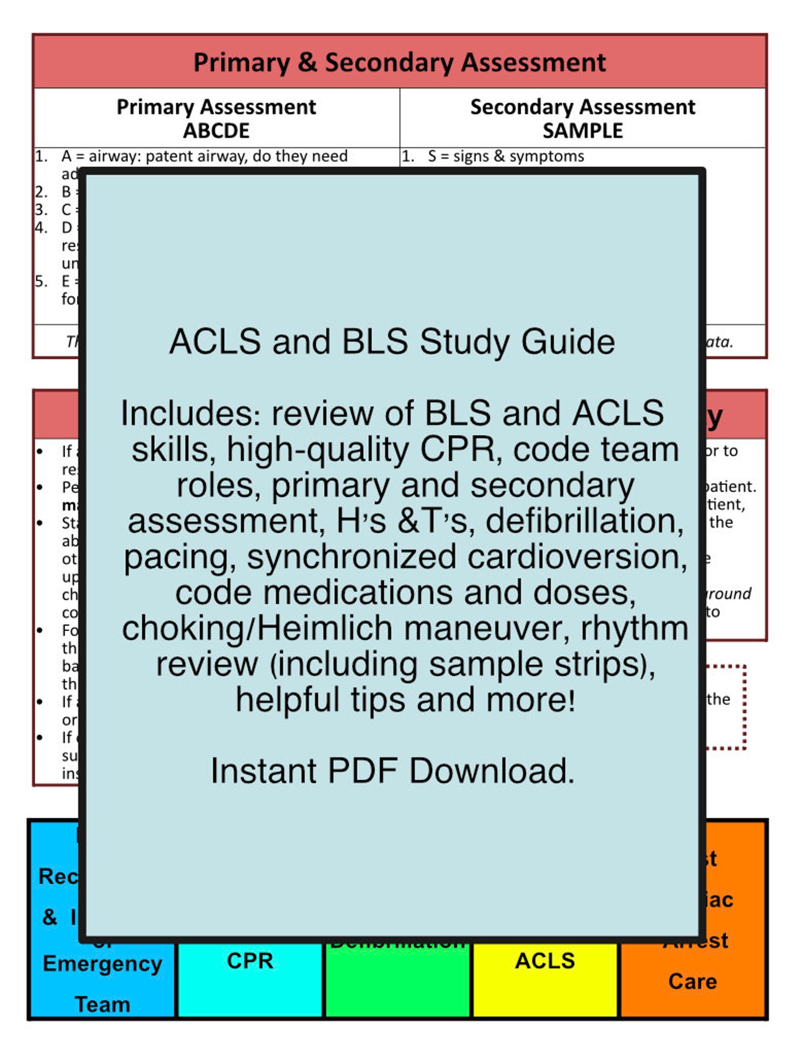 ACLS & BLS Study Guide - Etsy