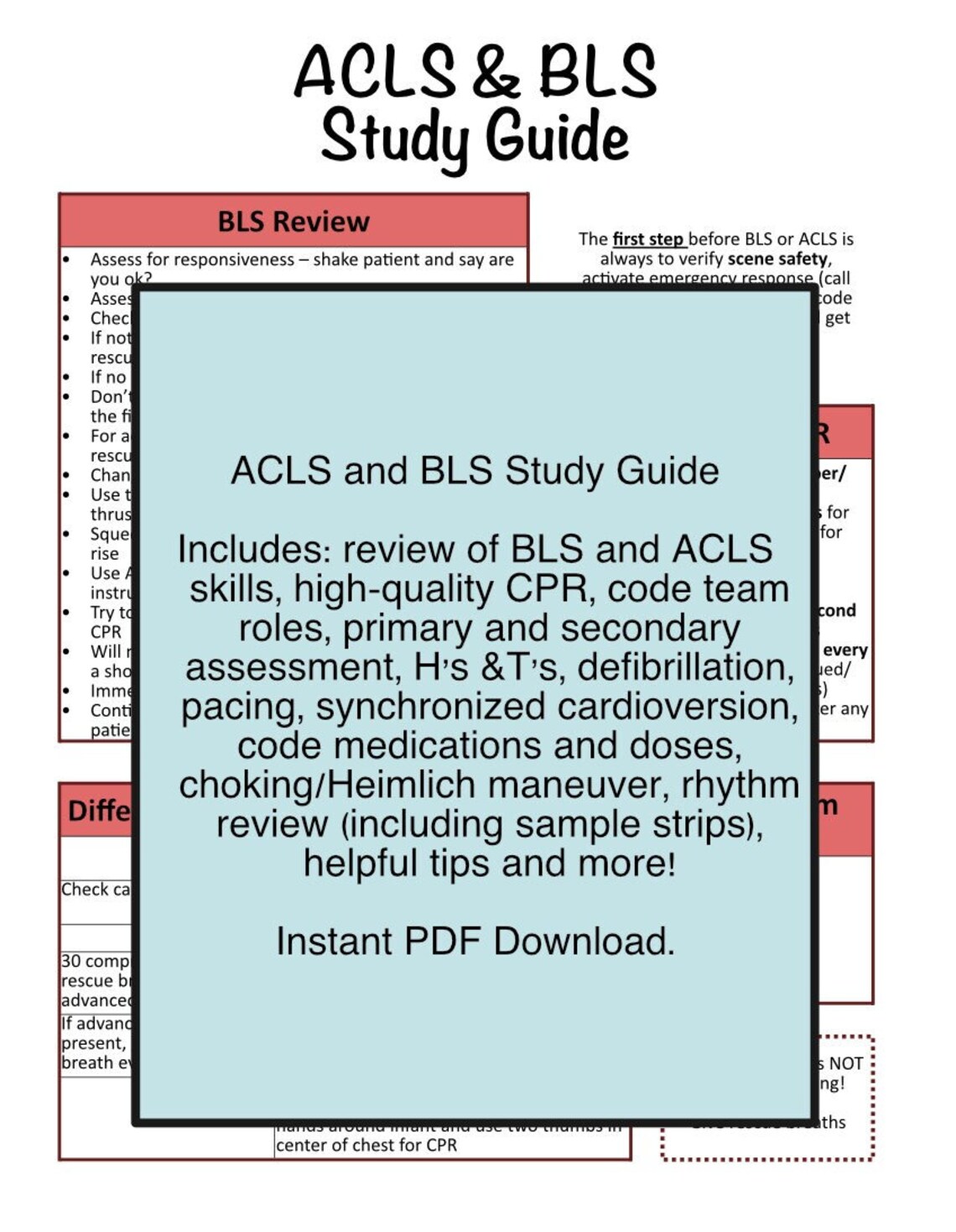 ACLS & BLS Study Guide - Etsy