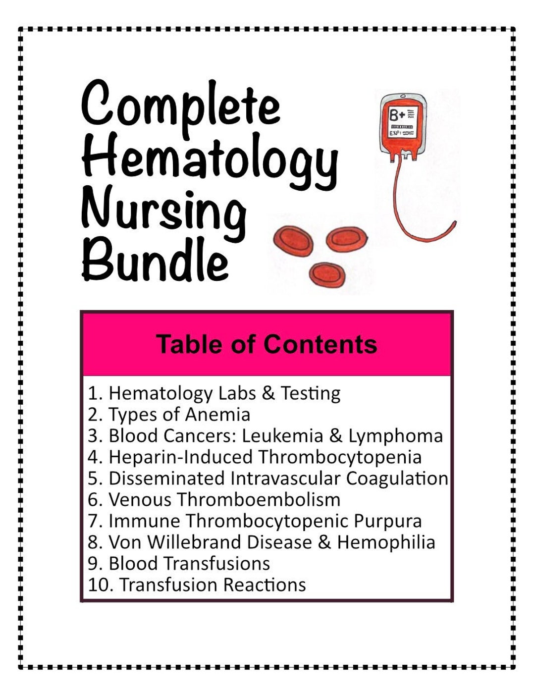 Complete Hematology Nursing Study Bundle - Etsy