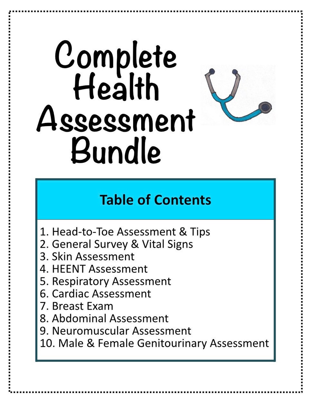 Complete Health Assessment Bundle - Etsy