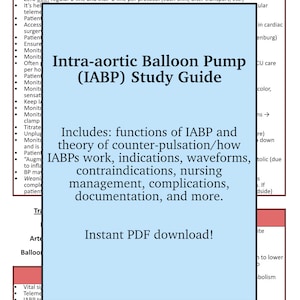 Intra-aortic Balloon Pump (IABP) Study Guide - Etsy
