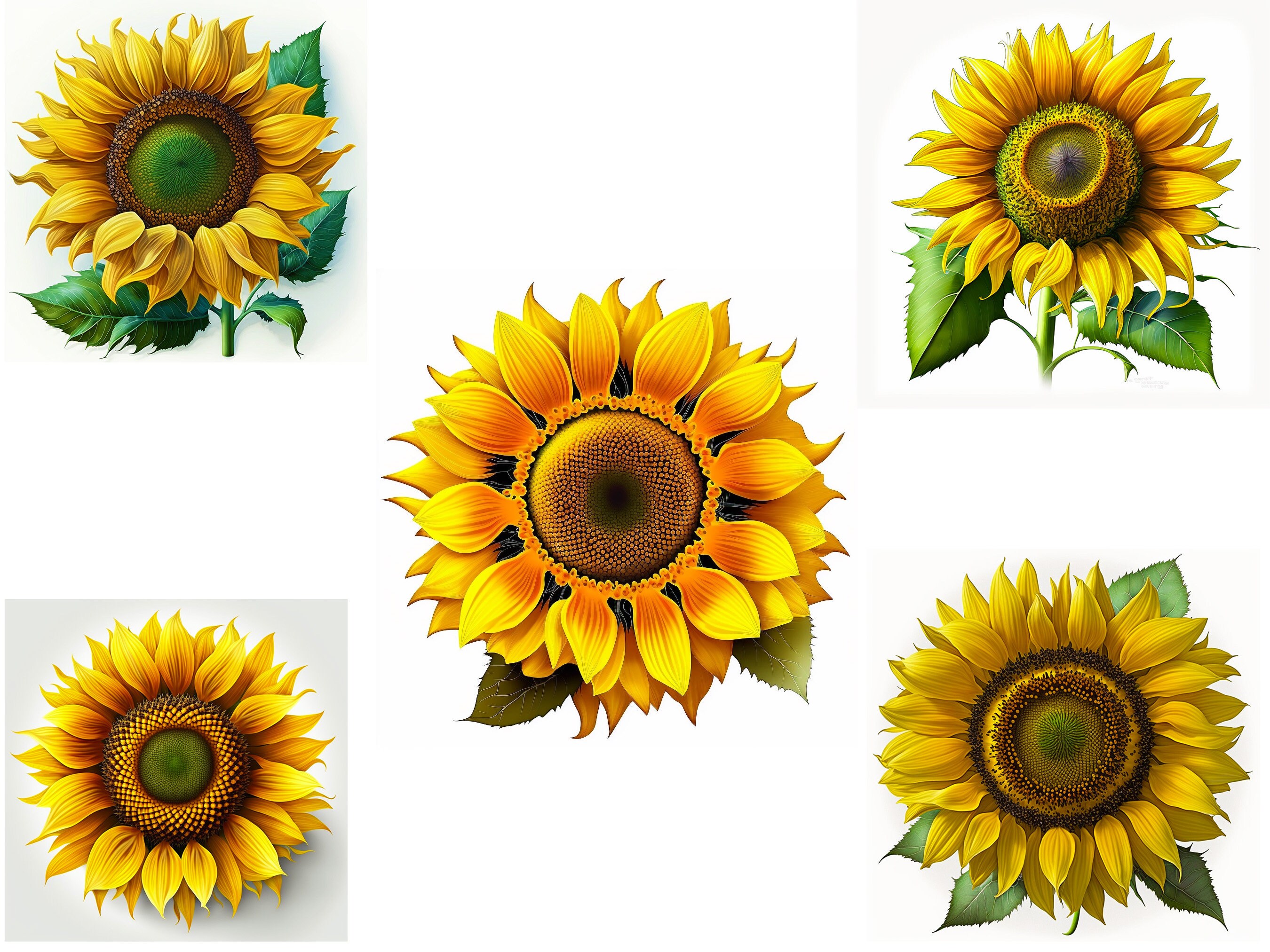 Sunflowers PNG Bundle - Digital Download - Vintage Digital Art - Full ...