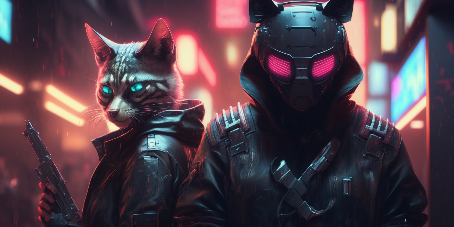 Midjourney Cyberpunk Prompt AI Street Cats Digital Art Hyper Realistic ...