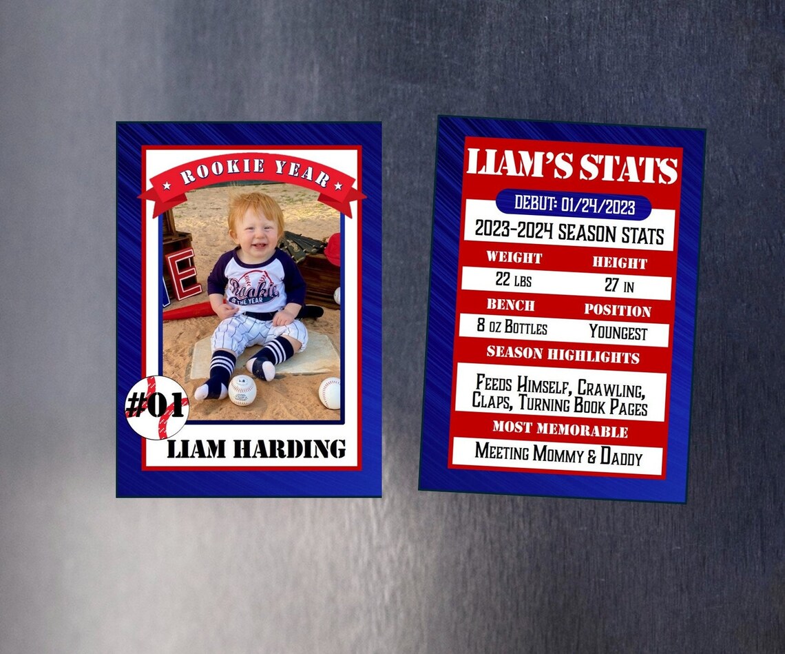 Rookie Year Card- FIRST BIRTHDAY - Etsy