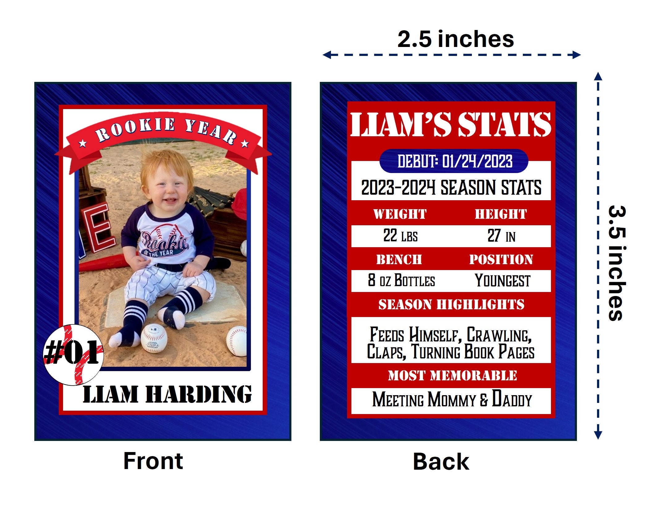 Rookie Year Card- FIRST BIRTHDAY - Etsy