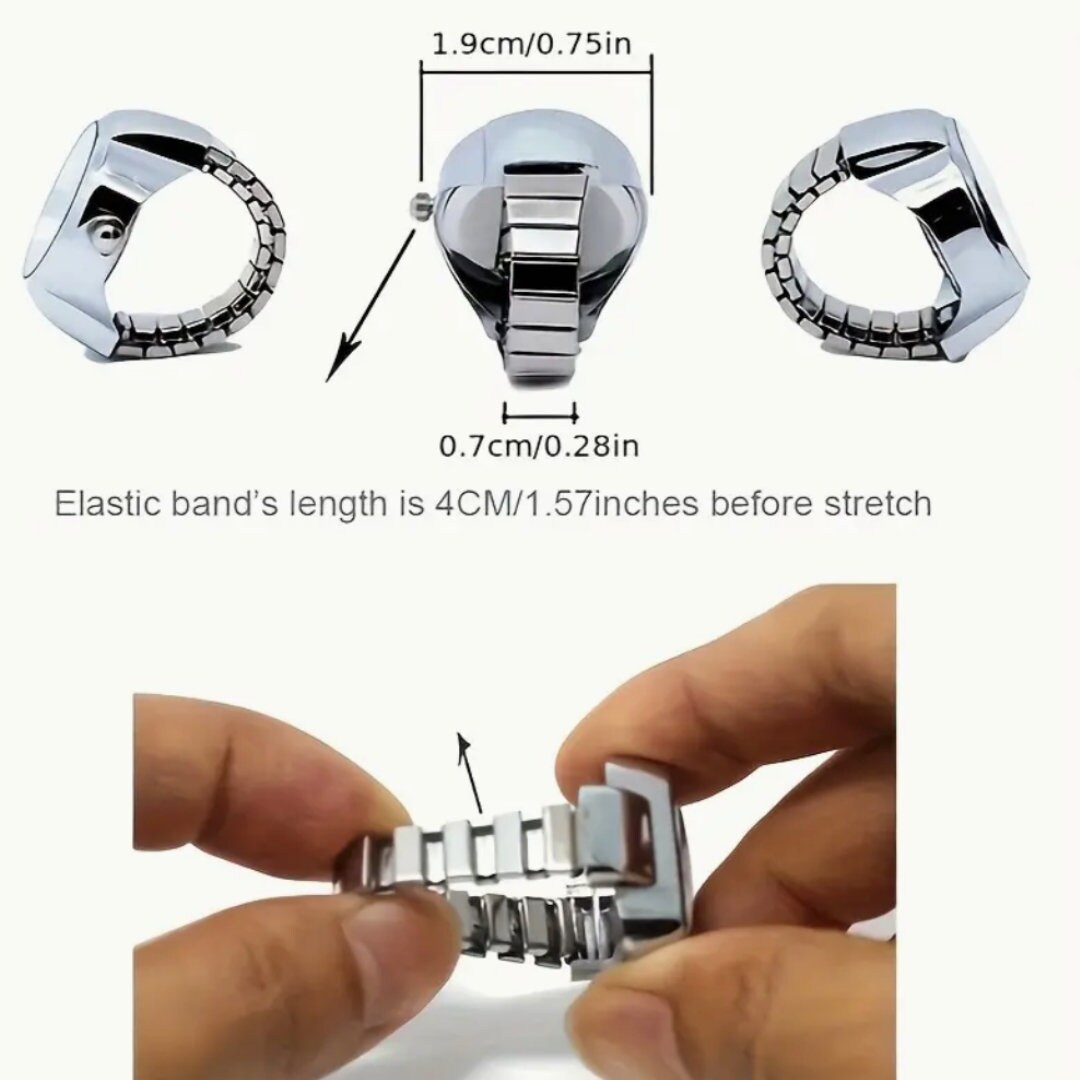 Vintage-inspired Chunky Mini Ring Watch Mini Vintage Watch Ring, Quartz ...