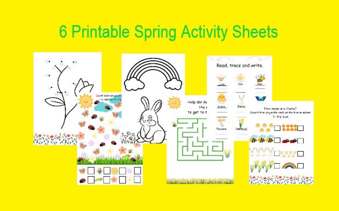Spring Activity Sheet Pack for Early Years Preschool Kindergarten ...