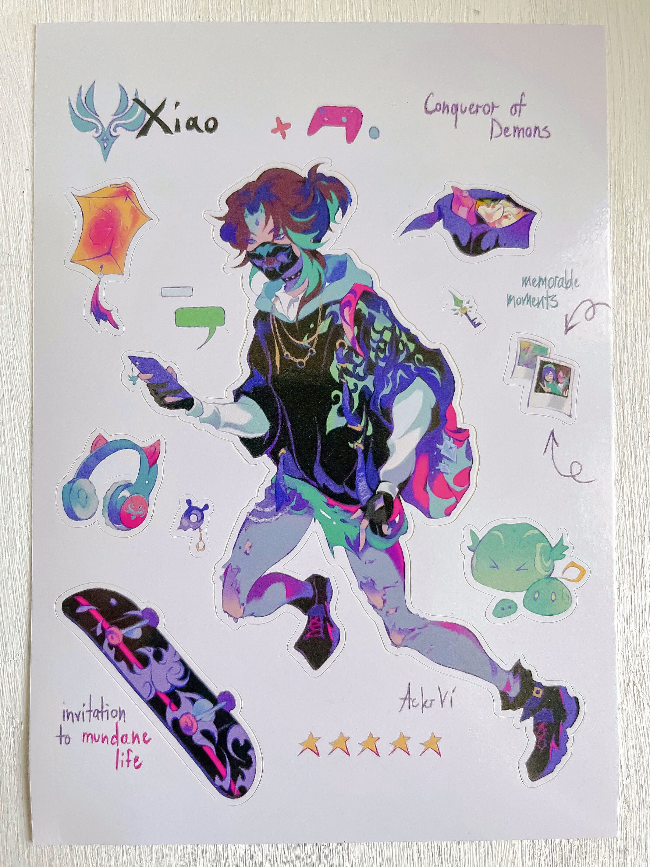 Genshin Modern Fashion Sticker Sheets (xiao, Venti, Zhongli) | Vinyl - Etsy
