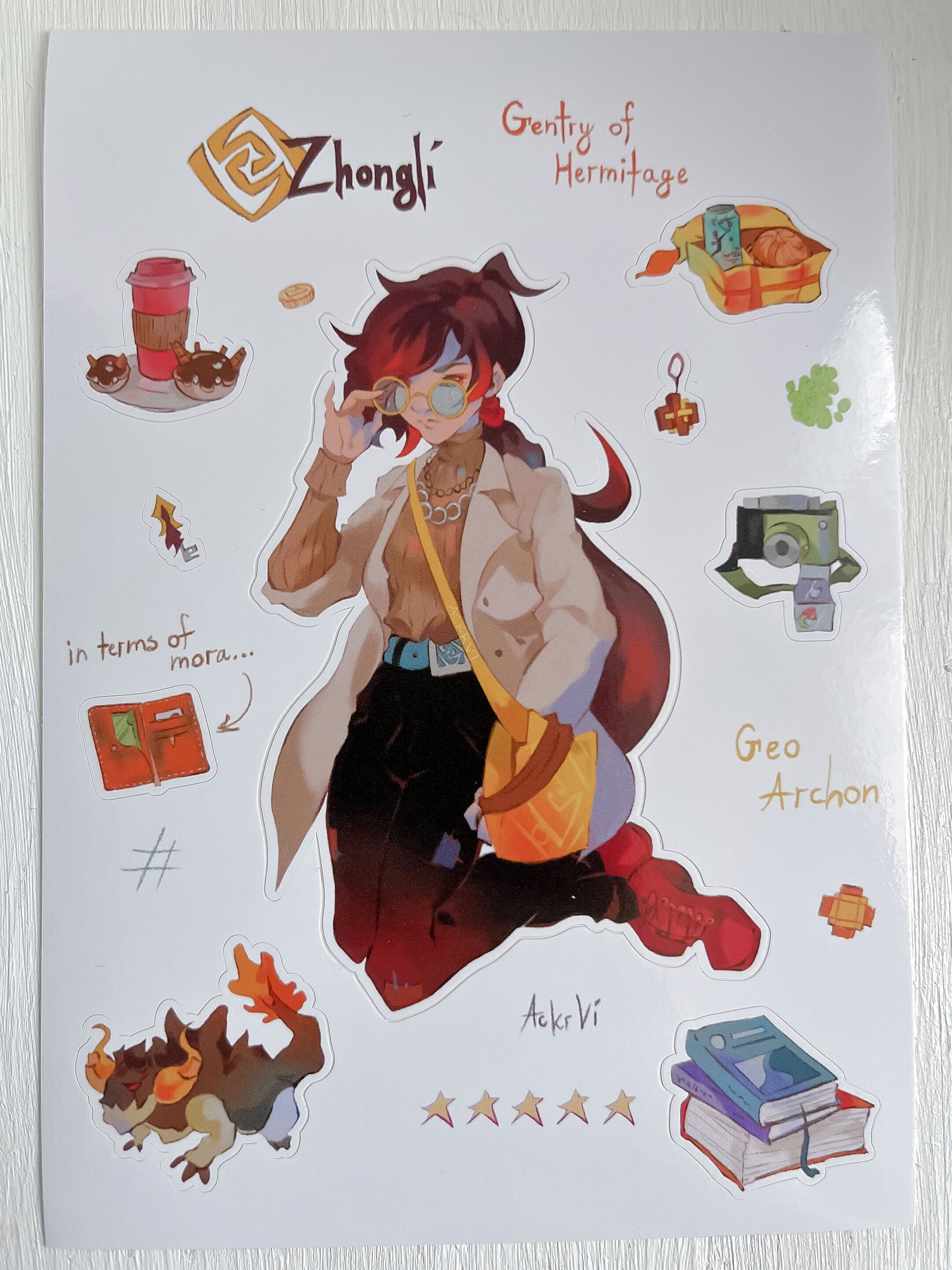 Genshin Modern Fashion Sticker Sheets (xiao, Venti, Zhongli) | Vinyl - Etsy