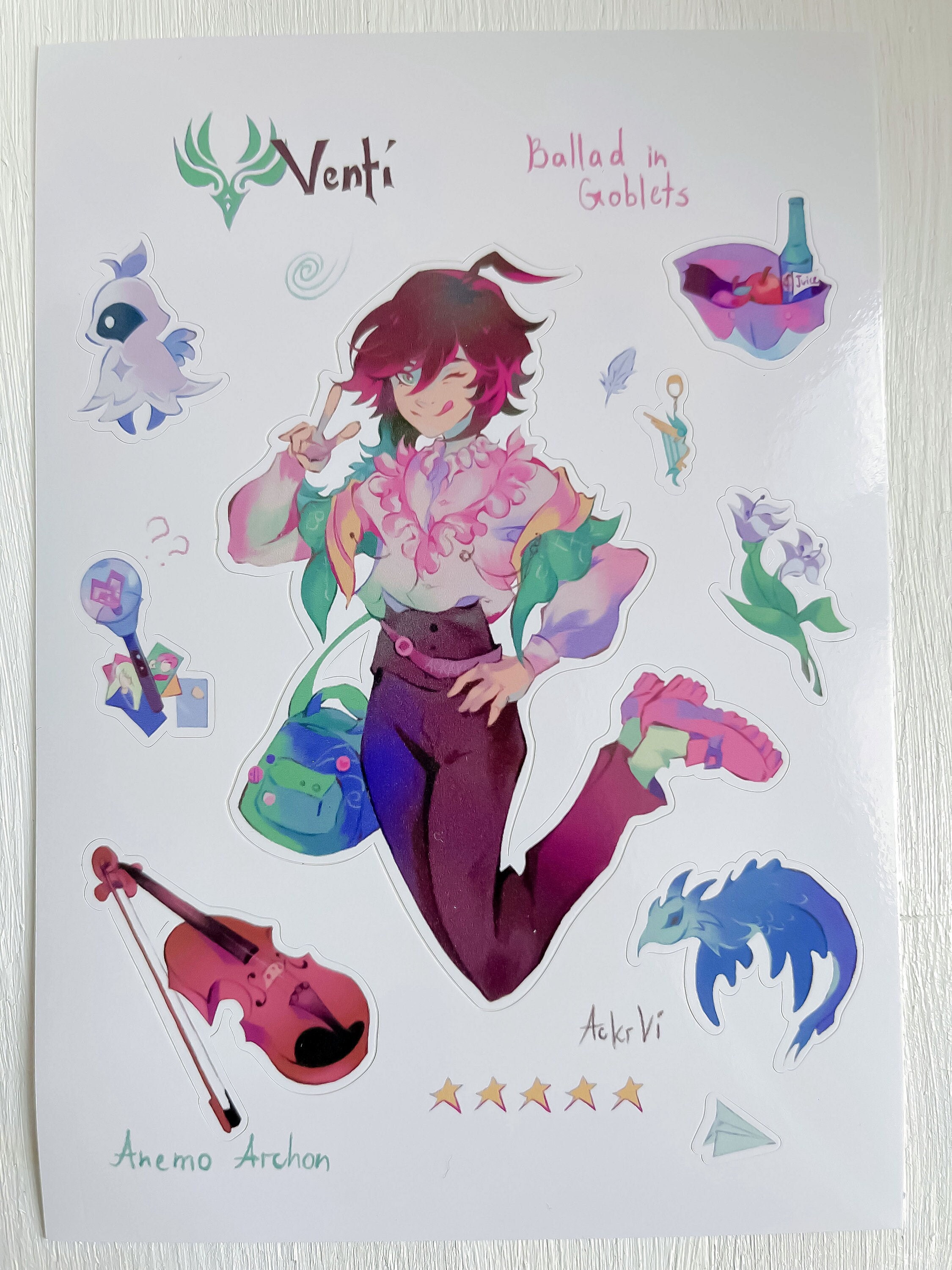 Genshin Modern Fashion Sticker Sheets (xiao, Venti, Zhongli) | Vinyl - Etsy