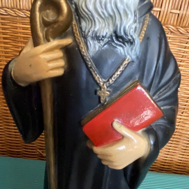 St Benedict San Benito 12” Statue W Raven Christianity Religious - Etsy