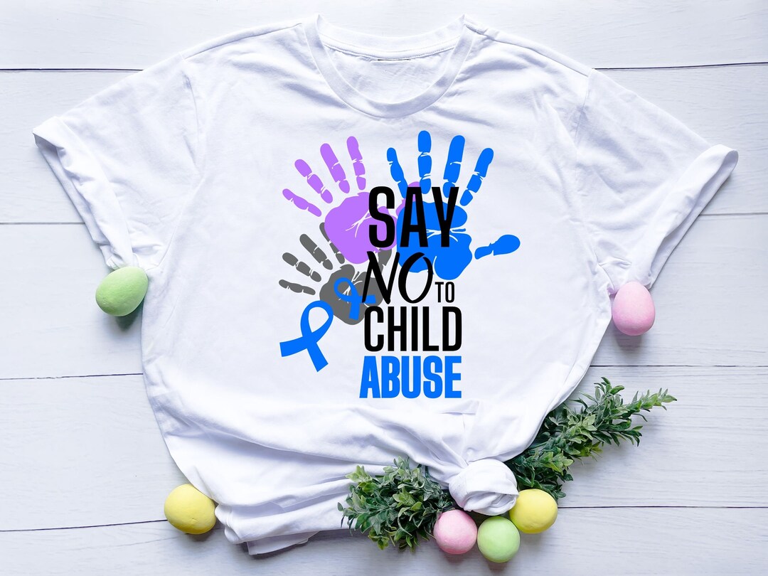 Say No to Child Abuse Blue Ribbon Child Abuse Prevention Awareness Kids ...