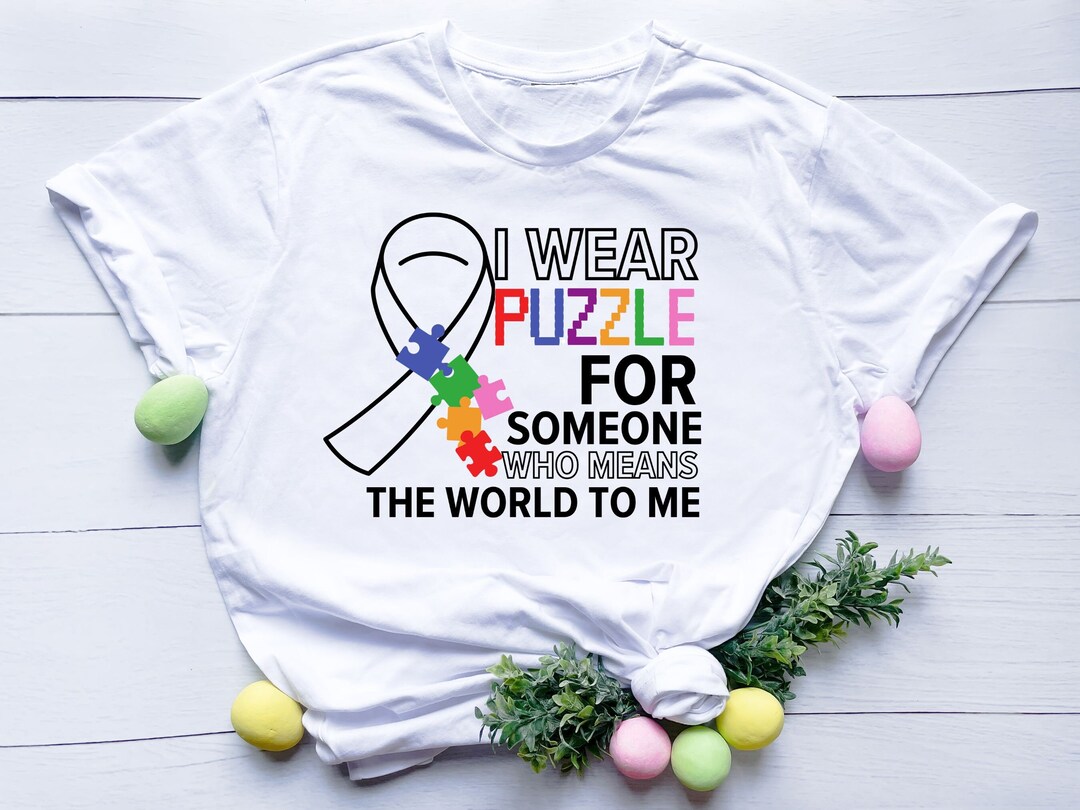 I Wear Puzzle for Someone Who Means the World to Me Puzzle Ribbon ...