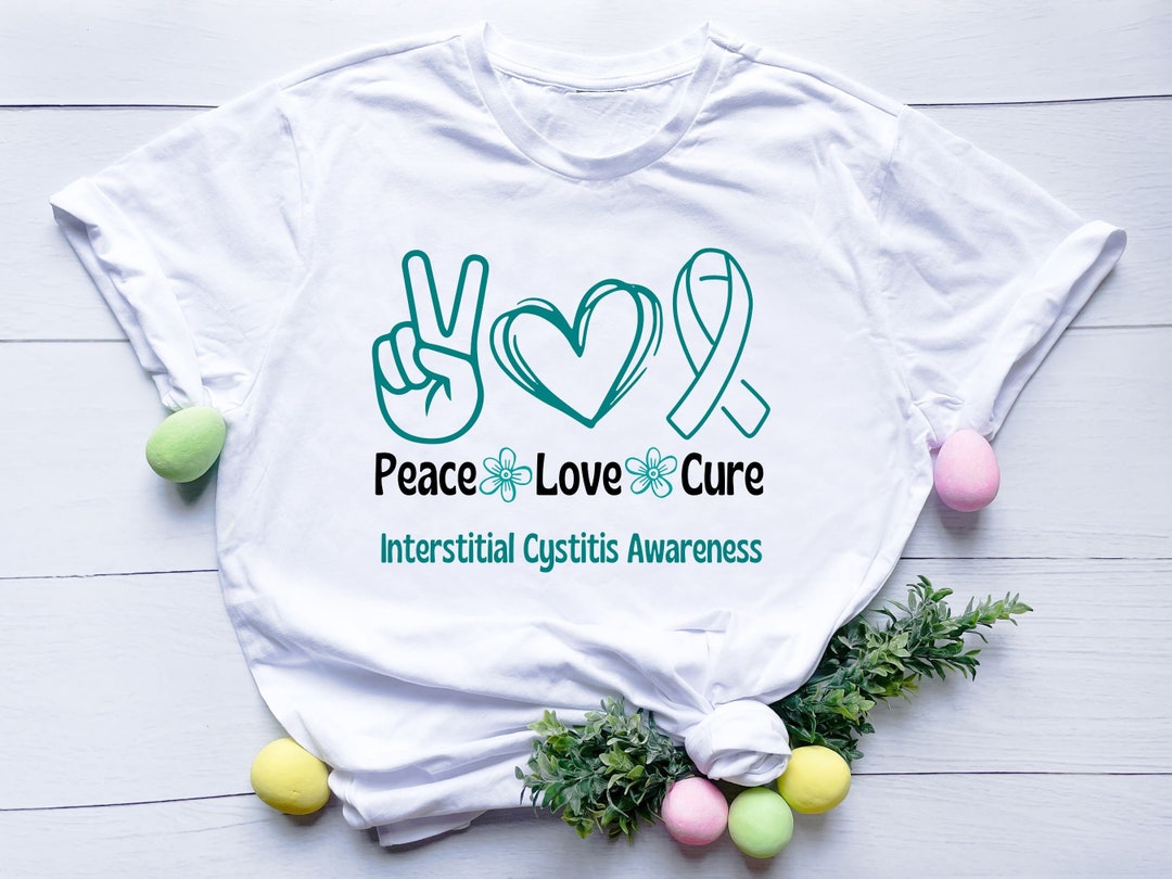 Peace Love Cure Interstitial Cystitis Awareness Teal Ribbon ...