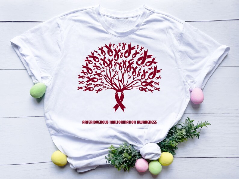 Arteriovenous Malformation Awareness Burgundy Ribbon Arteriovenous ...